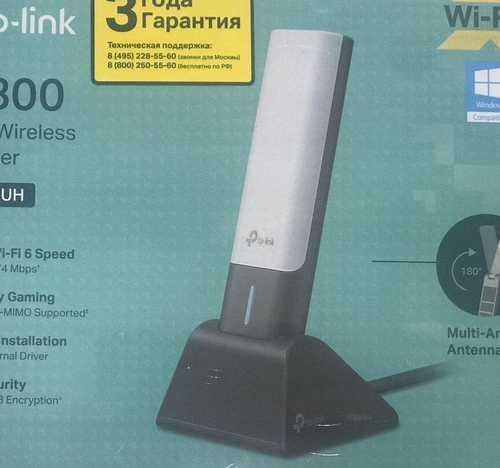 Tp-Link Archer TX20UH. Wi-Fi адаптер AX1800.Новый