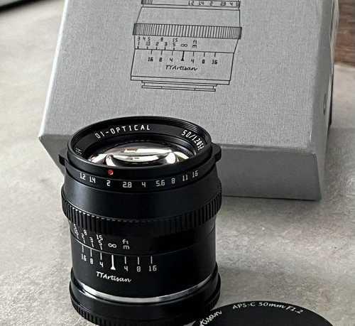 Объектив TTArtisan A16B 50mm f1.2, E mount