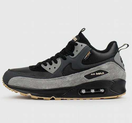 Кроссовки Nike Air Max 90 Mid Black Grey with Fur