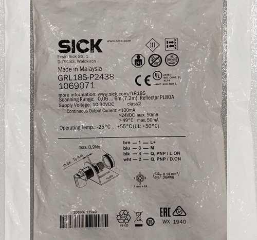 Датчик оптический sick GRL18S-P2438 (1069071)