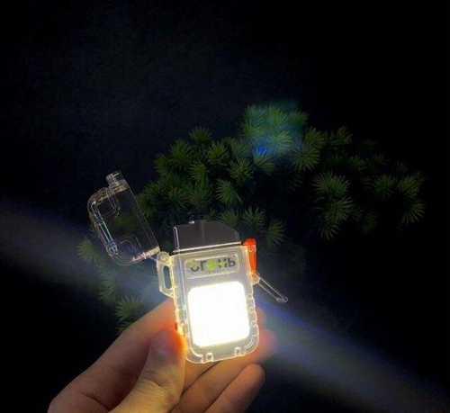 Новая Зажигалка электронная с фонариком
