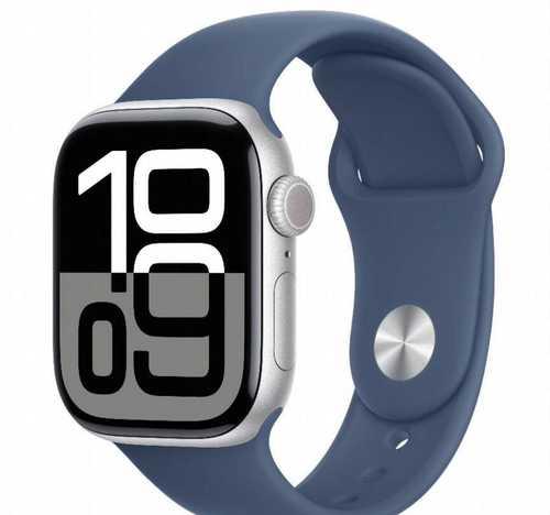 Apple Watch S10 46mm Silver Denim Sport band M/L