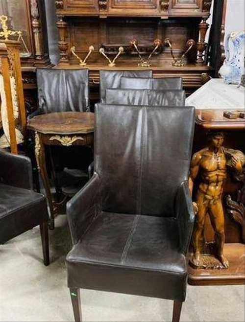 Кожанное кресло. Мягкая мебель. Винтаж. Европа