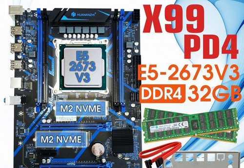 Комплект x99 PD4 + 2673v3 + 32 гб DDR4
