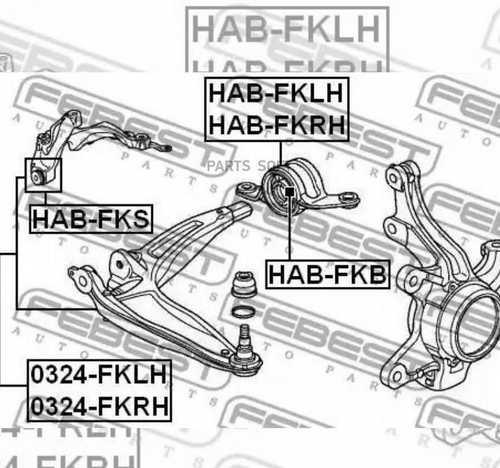 Febest habfkrh сайленблок задний переднего правого