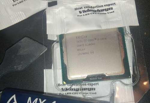 Процессор intel core i5-3470, термопаста и лопатка