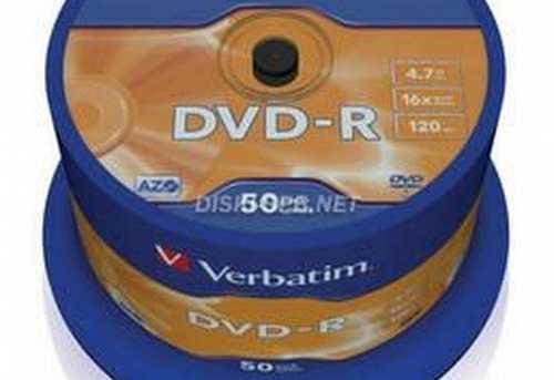 DVD-R диск 16х Verbatim 4.7 Гб Printable, 50 диско