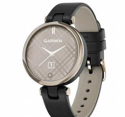 Часы Garmin lily classic edition Cream Gold Bezel with Black Case and Italian Leather Band