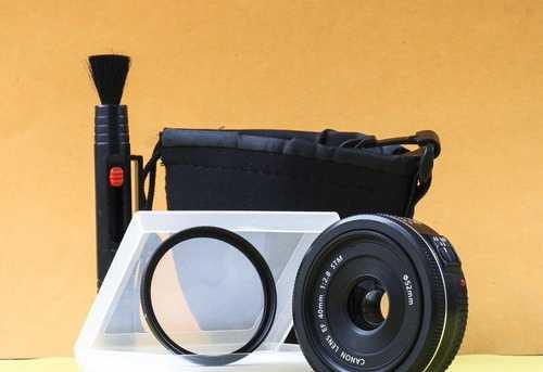 Canon EF 40mm f2.8 STM + чехол + фильтр + карандаш
