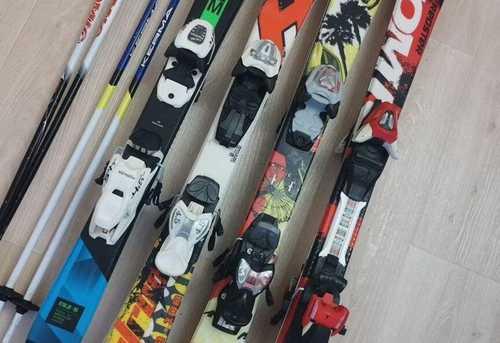 Горные лыжи детские 90-120 см Палки Ботинки