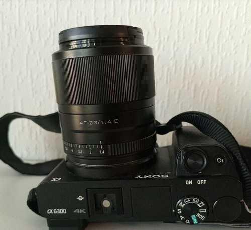 Фотоаппарат Sony a6300,объектив Viltrox AF23/1.4 E