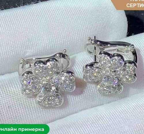 Van Cleef Серьги золото, бриллианты 2,22 ct