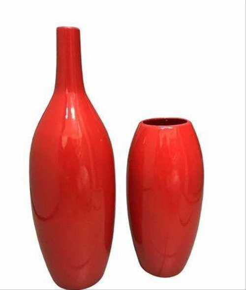 Набор ваз керамических "Малия", цвет красный