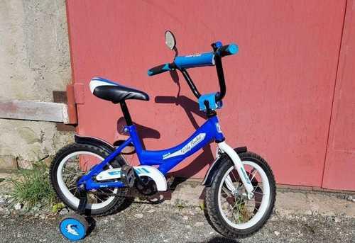 Детский велосипед 14 дюймов синий