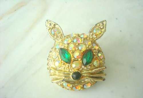 Винтажная брошь. кот. кошка. киска. США