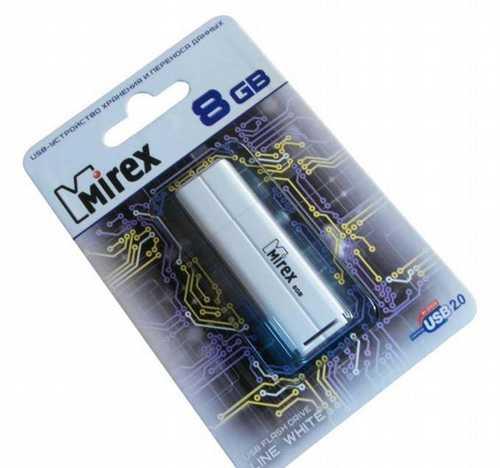 Флешка 8 гб USB Mirex Line White