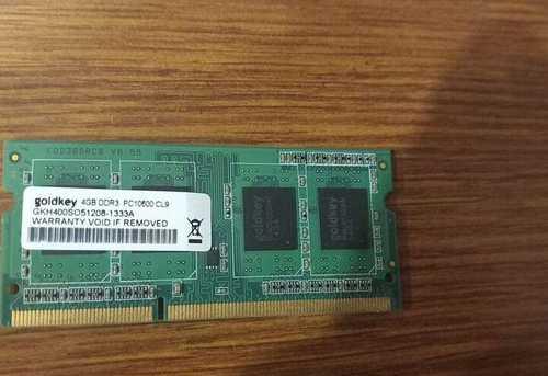 SoDimm DDR3 4GB 1333Mhz Goldkey