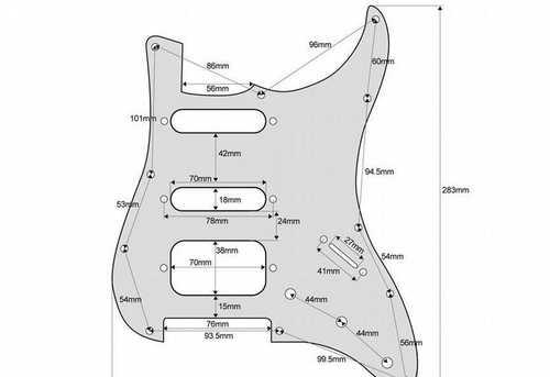 Пикгард HSS на Fender Stratokaster белый