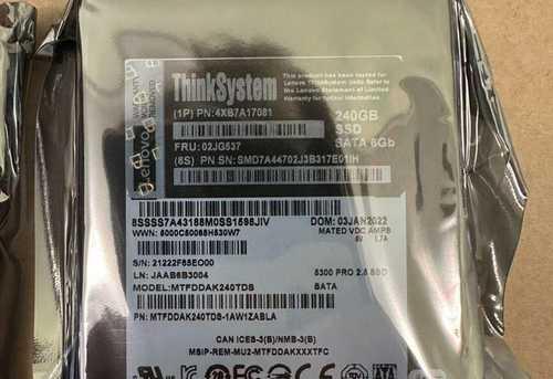 Жесткий диск, Lenovo ThinkSystem 240Gb SSD sata6Gb