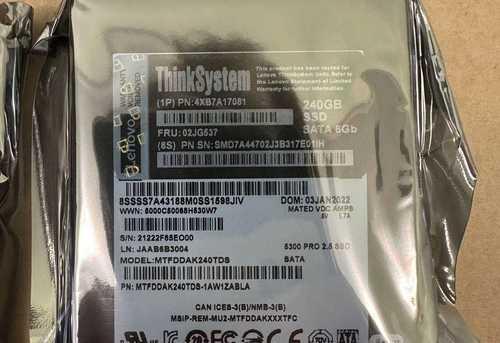 Жесткий диск, Lenovo ThinkSystem 240Gb SSD sata6Gb