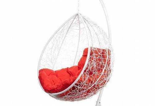 Подвесное кресло "Tropica white", красная подушка