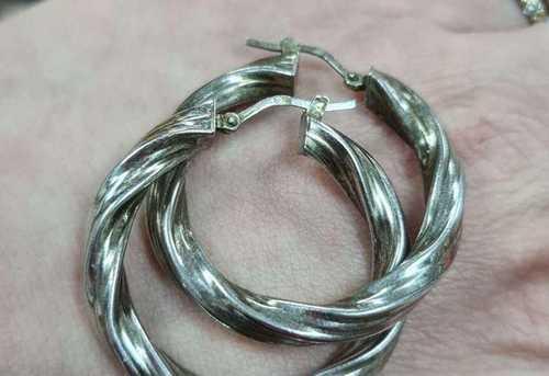 Серьги-кольца. Серебро 925