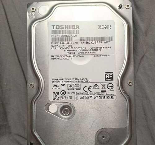 Жесткий диск Toshiba 1тб