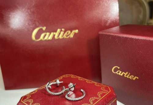 Серьги cartier гвоздь белое золото