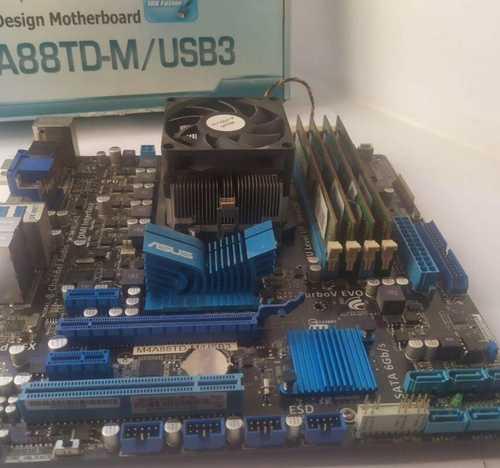 Комплект Athlon X3 445, 16gb DDR3. материнка Asus