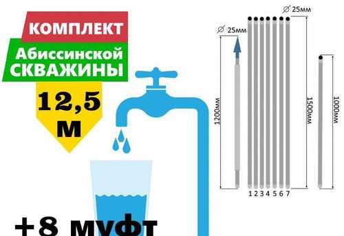 Комплект для абиссинской скважины 12,5м вгп D25мм