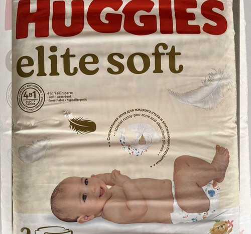 Подгузники huggies elite soft 2 (82шт)