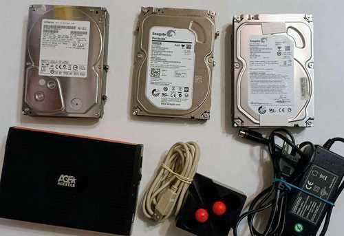 Корпус для 3.5 HDD с адаптером и подставкой