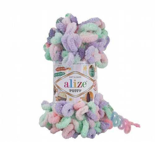 Пряжа Alize 'Puffy Color' 100г 9м (100 микрополиэс