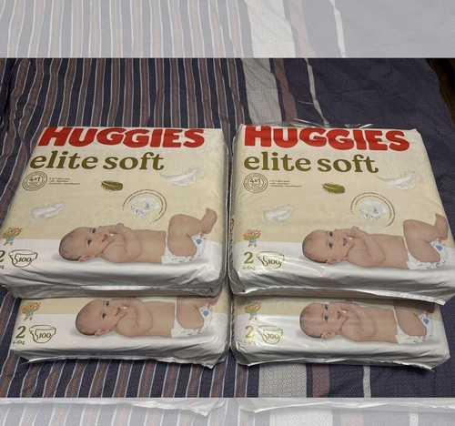 Подгузники Huggies elite soft 2 (100 штук)