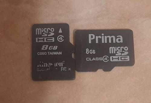 Карты памяти MicroSD 8гб