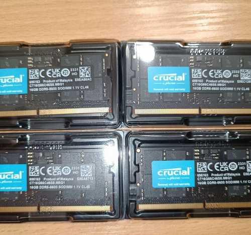 Оперативная память sodimm DDR5 Crucial 5600 16gb