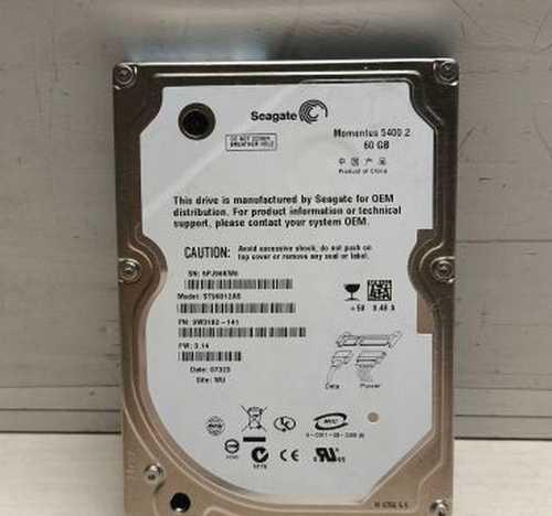 Жесткий диск 2.5" 60Gb SATA Seagate ST96812AS