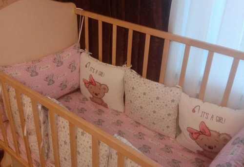 Детская кровать для новорожденных с маятником бу
