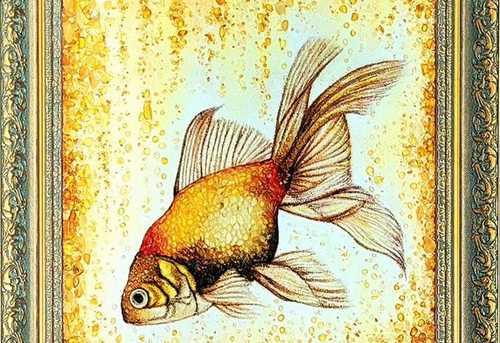 Картина из янтаря "Золотая рыбка" Array