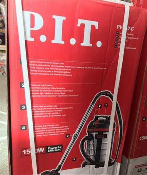 Пылесос строительный PIT PVC 30л 1500Вт