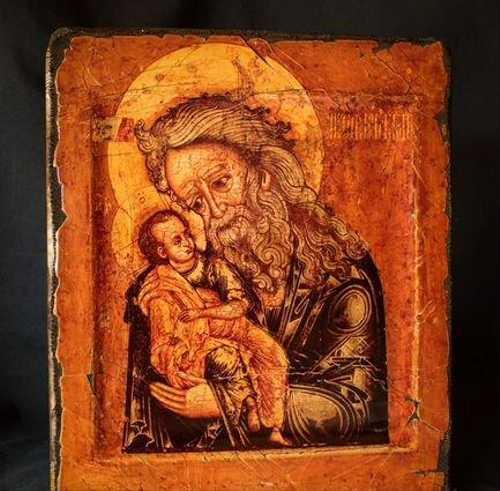 Икона под старину "Святой Симеон Богоприимец"
