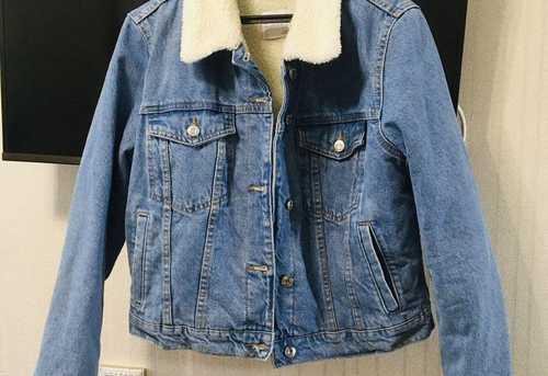 Куртка bershka denim sherpa