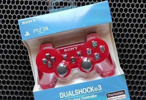 Красный геймпад Dualshock для PS3 новый