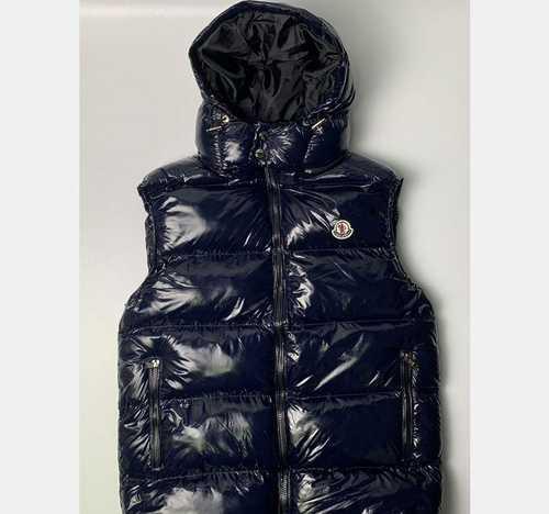 Жилетка moncler глянец синяя