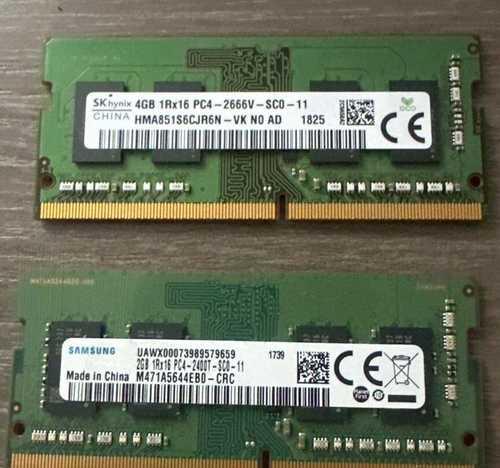 Оперативная память для ноутбука ddr4 6gb