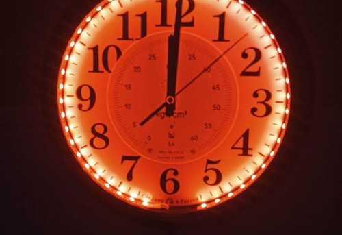Настенные часы со светодиодной RGB подсветкой