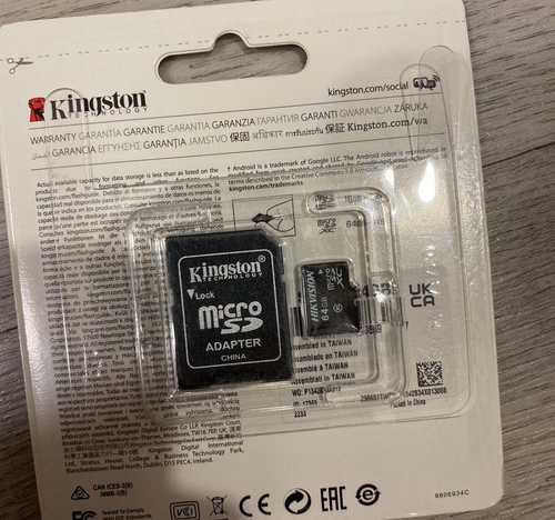 Карта памяти MicroSD kingston 64GB