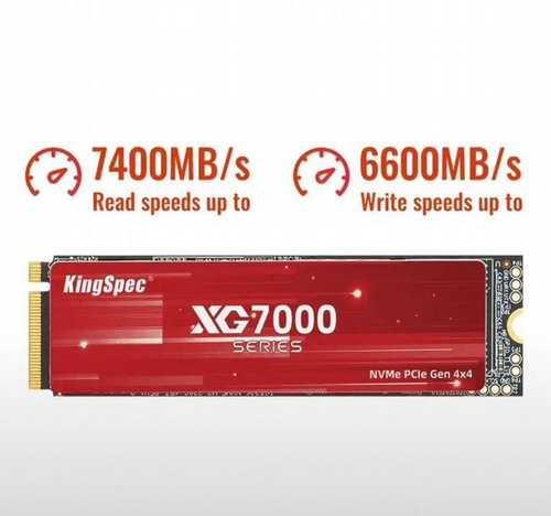 SSD M2 KingSpec 1Tb PCIe 4.0x4 3D nand NVMe