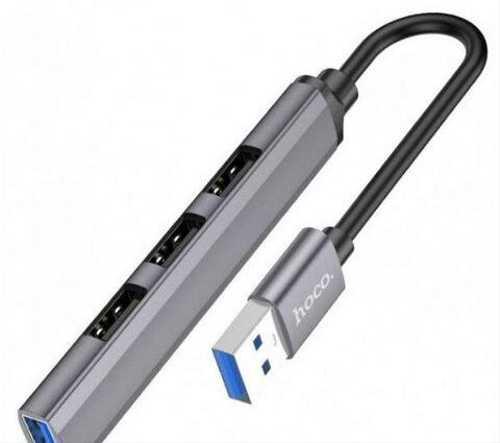 Хаб USB 4 порт Hoco HB26 3xUsb 2.0 1xUSB 3.0 серый