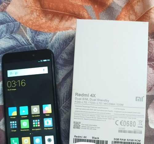 Xiaomi Redmi 4X, 3/32 ГБ